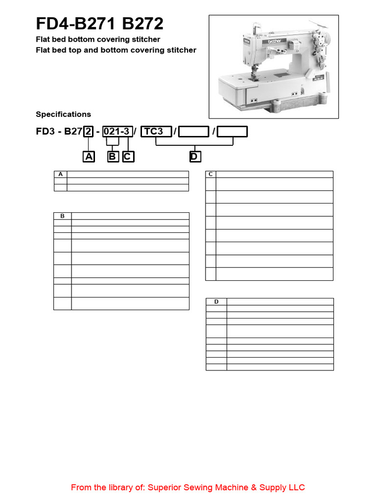 Brother FD4-B271, - B272 Specifications and Optional Devices | PDF