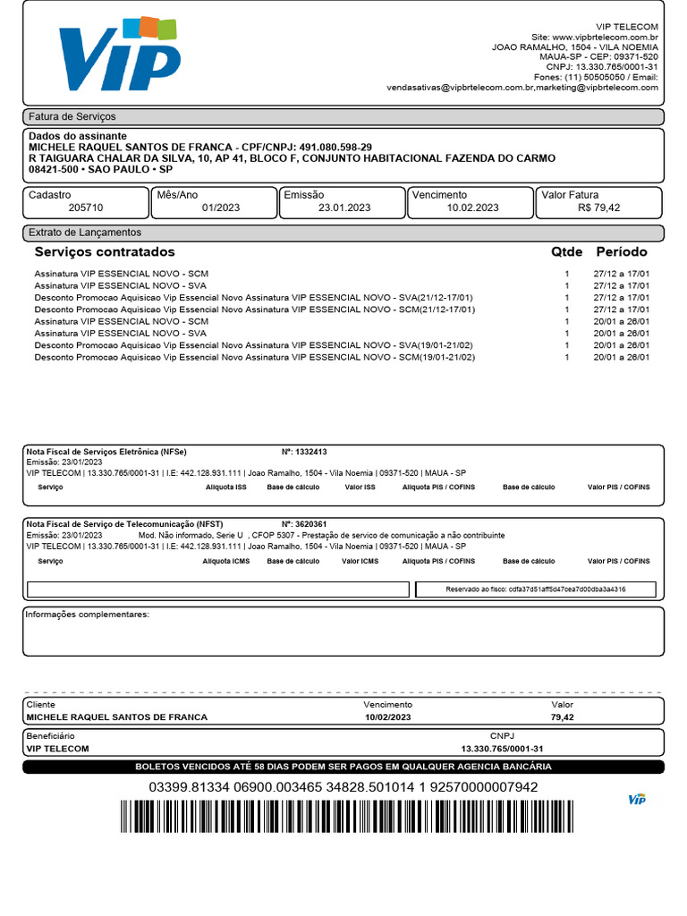 Boleto - Vip 2 | PDF