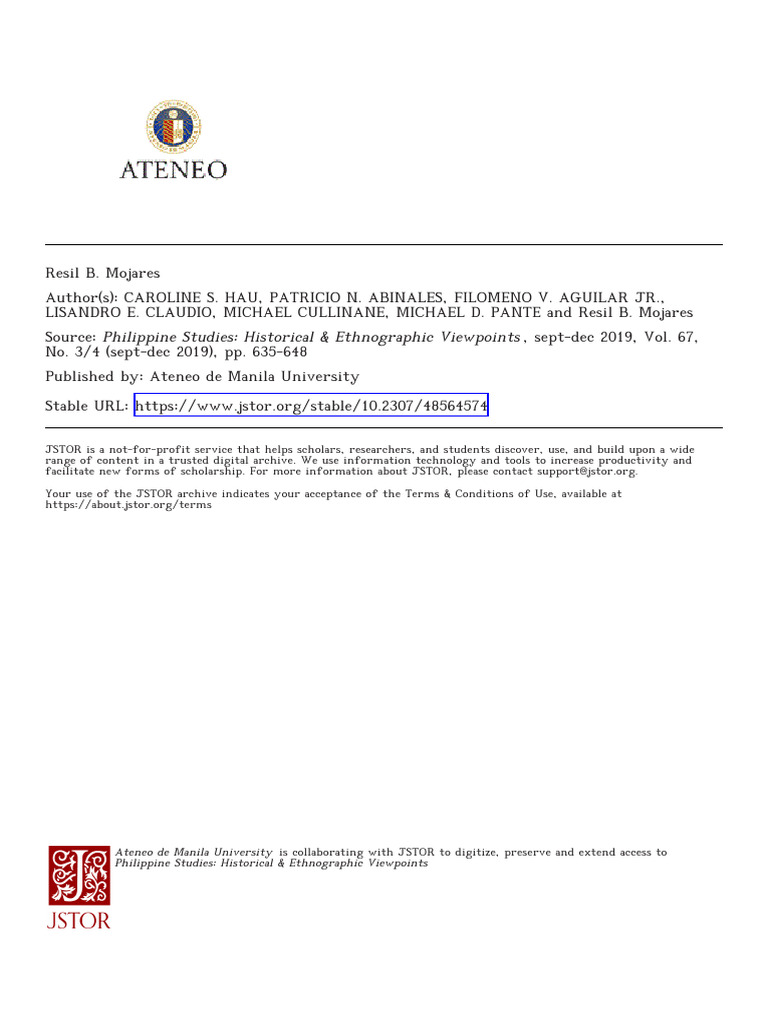 HAU ResilBMojares 2019 | PDF