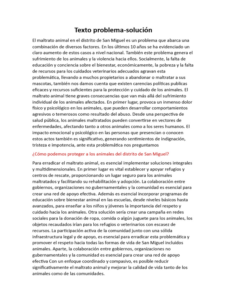 Texto Problema - Solución | PDF