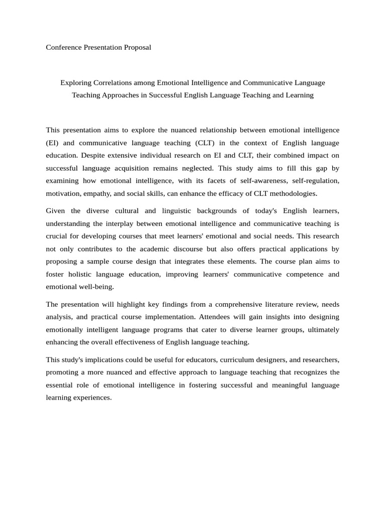Conference Presentation Proposal | PDF Conference Presentation Proposal | PDF