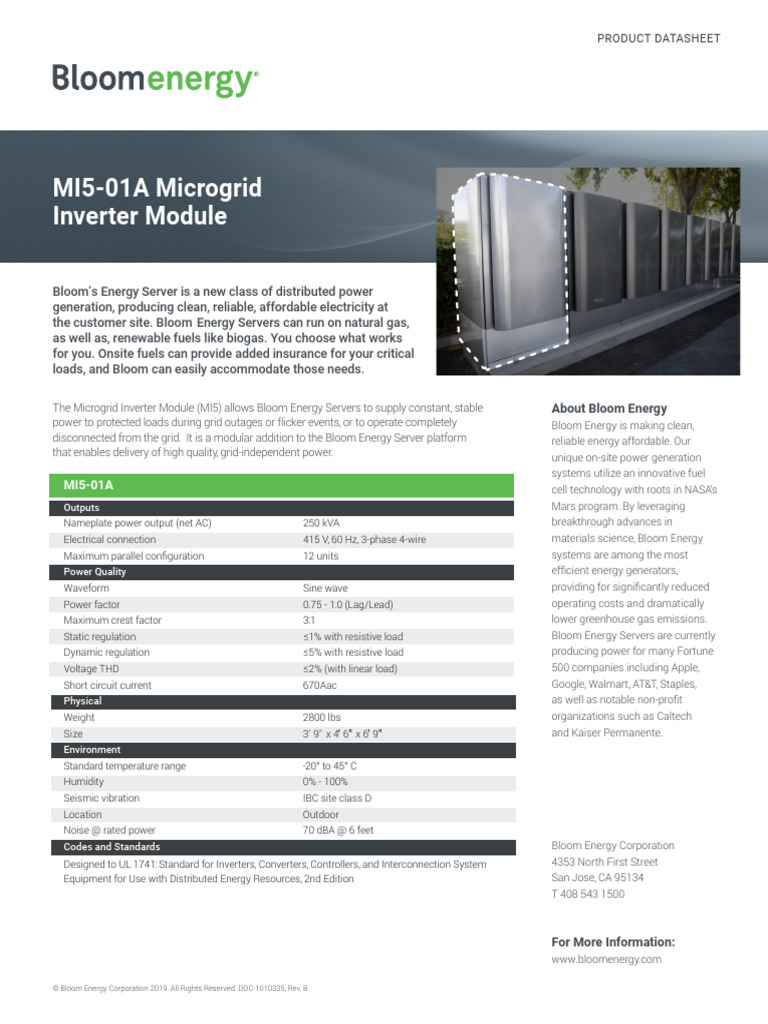 Mi5 Microgrid Inverter Datasheet | PDF