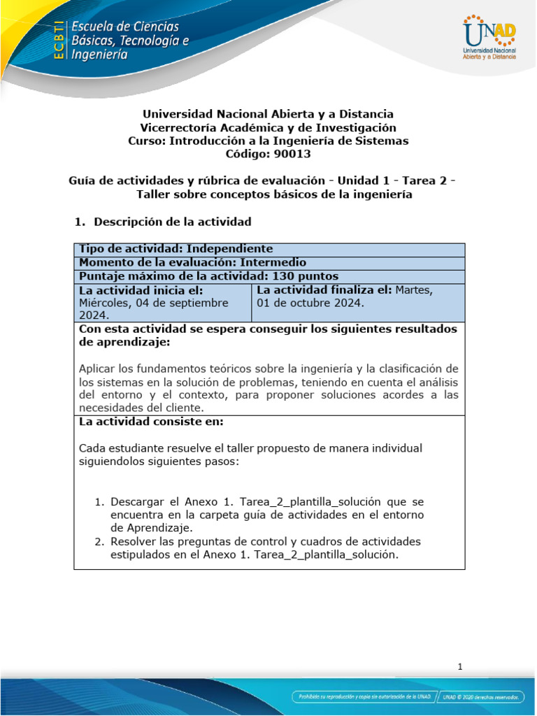 Guía de Actividades y Rúbrica de Evaluación - Unidad 1 - Tarea 2 - Taller Sobre Conceptos ...