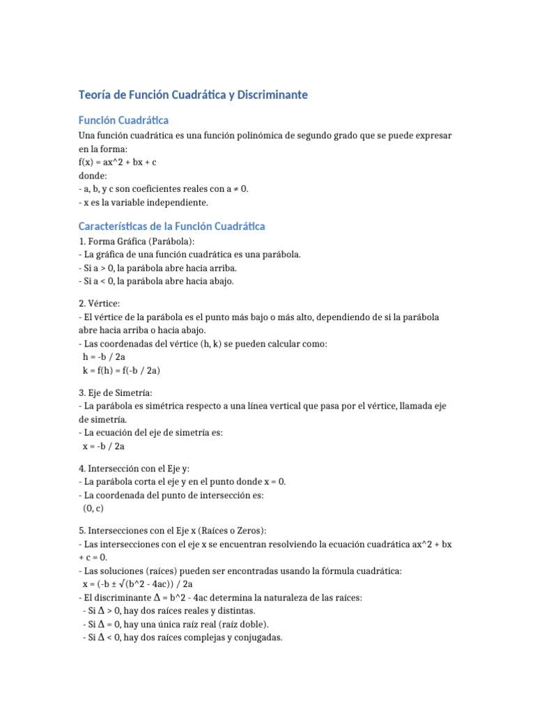 Teoria Funcion Cuadratica Discriminante | PDF