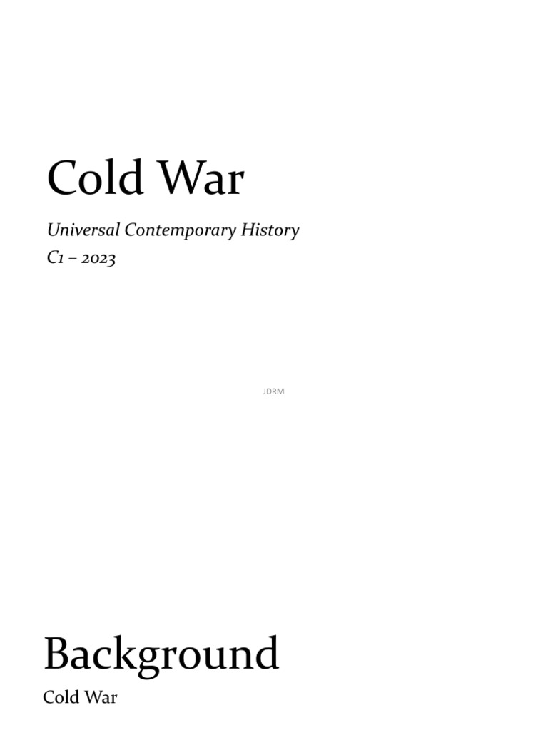 Week 8-1 Cold War | PDF | South Vietnam | Vietnam