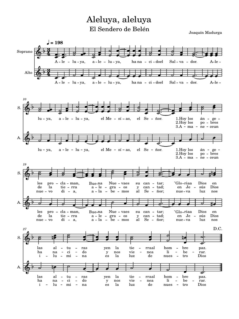 Aleluya, Aleluya - Joaquín Madurga - El Sendero de Belén | PDF