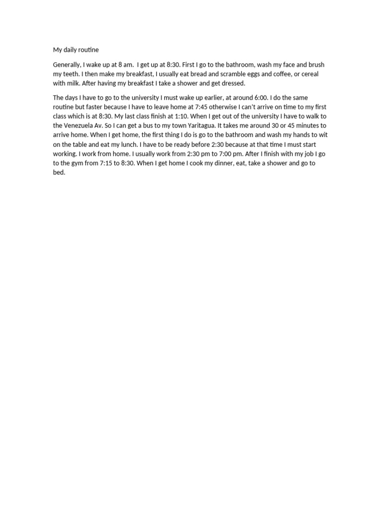 My Daily Routine | PDF