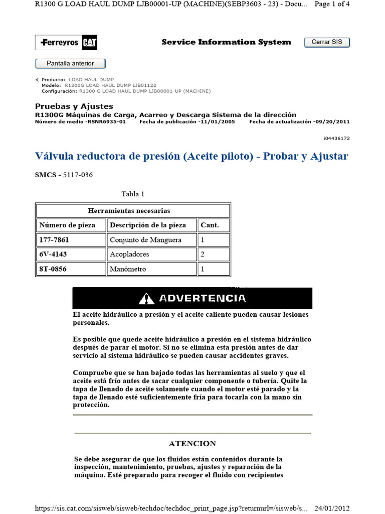 Valvula Reductora de Presion Probar y Ajustar (Presion Piloto) | PDF