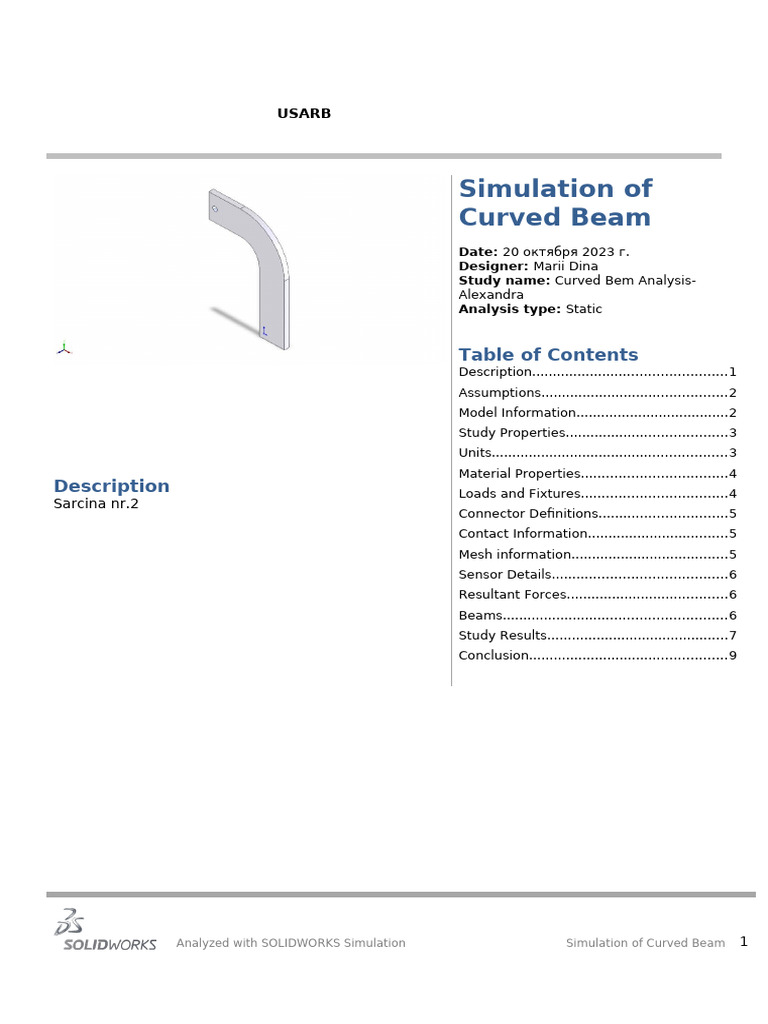 Curved Beam-Curved Bem Analysis- Alexandra-2 | PDF