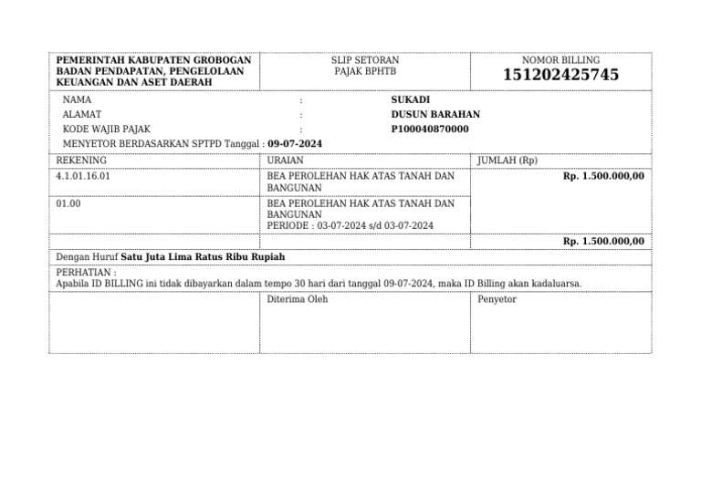 Cetak Slip Setoran 20240711022343 | PDF