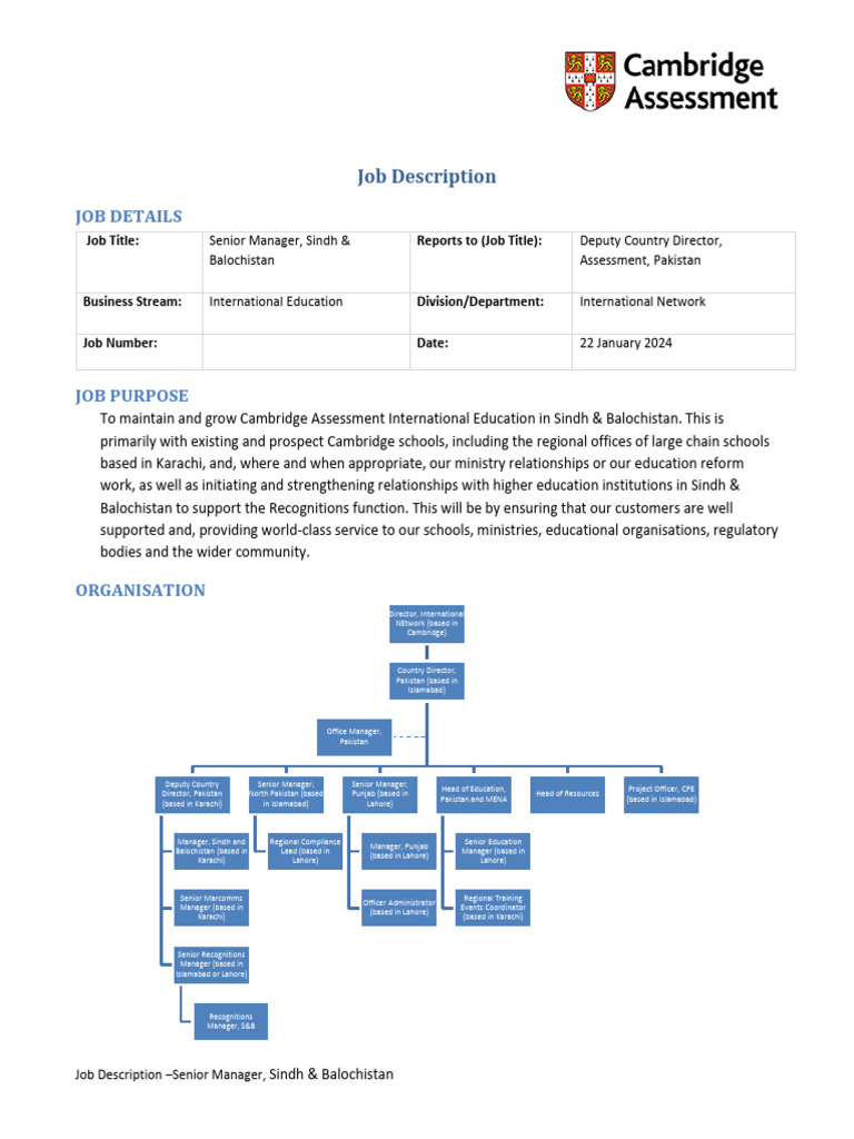 Job Description - Senior Manager, S&B | PDF