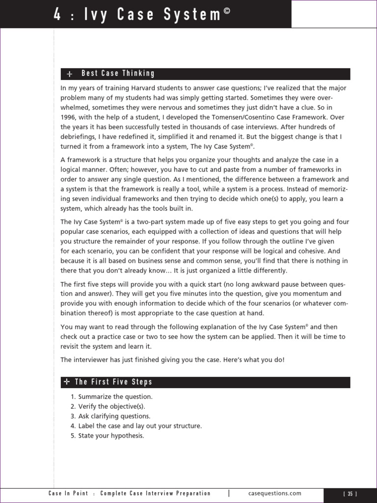 Ivy Case System Chapter | PDF