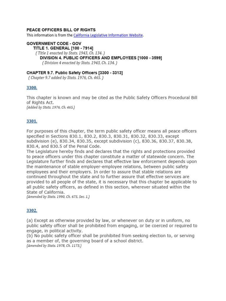 Peace Officers Bill of Rights | PDF | Legal Remedy | Social Science