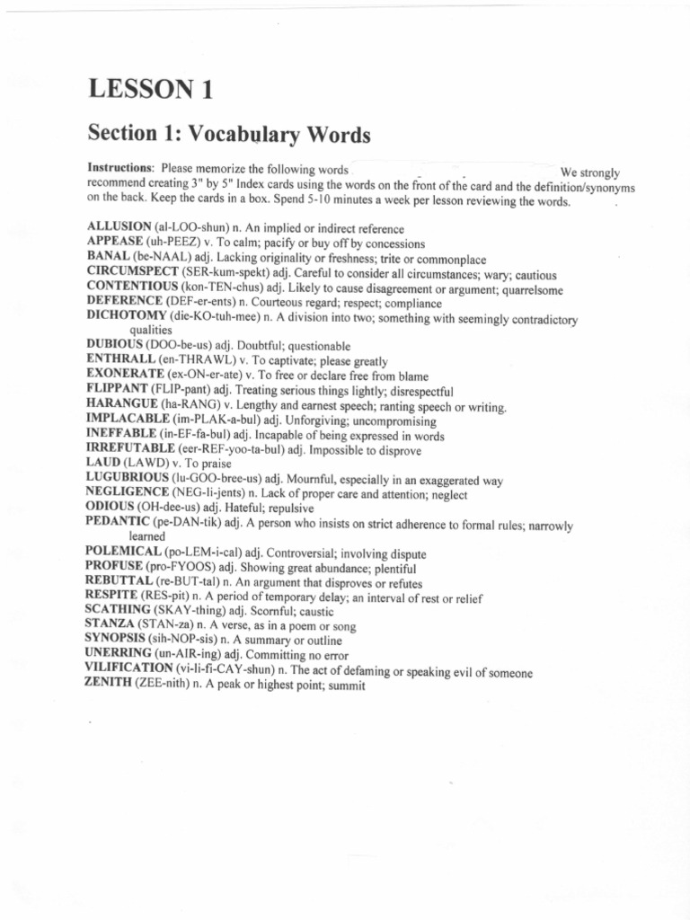 SAT Vocabulary | PDF