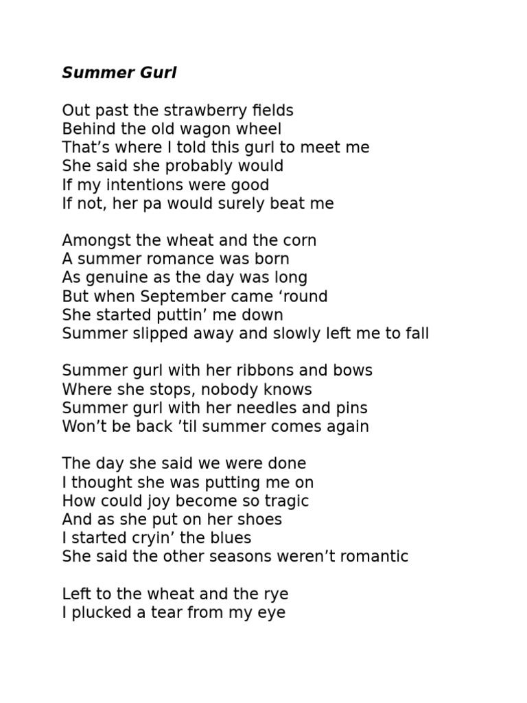 Summer Girl | PDF