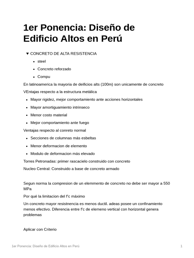 1er Ponencia Diseo de Edificio Altos en Per | PDF