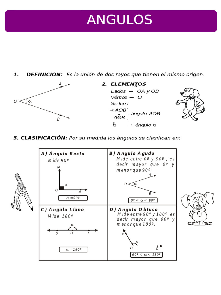 Ficha Angulos para Primaria | PDF