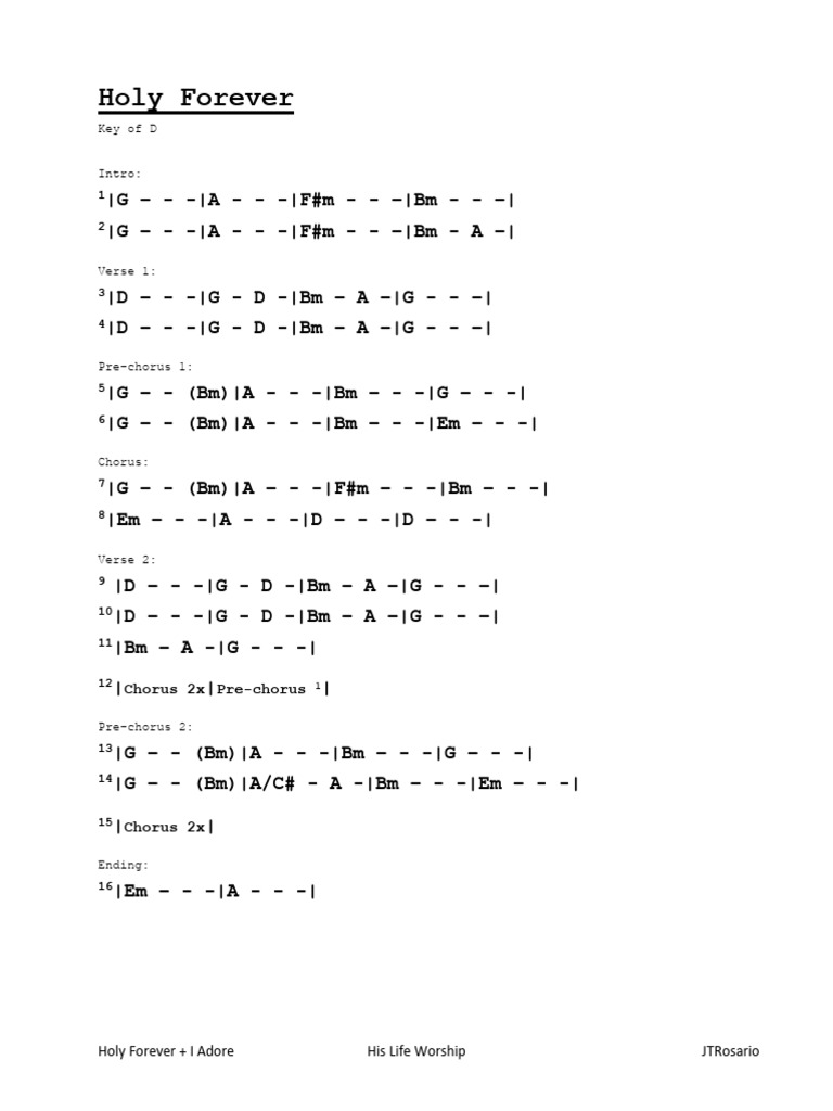 Holy Forever I Adore Key of D | PDF
