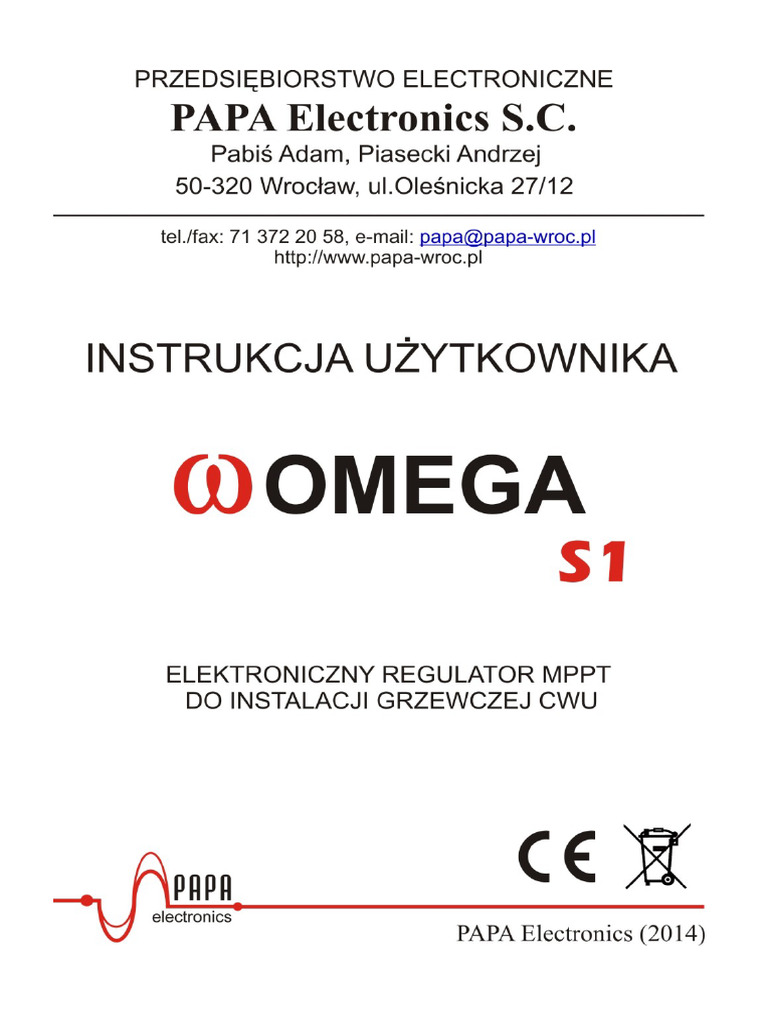 Instrukcja Omega s1 - 1 | PDF