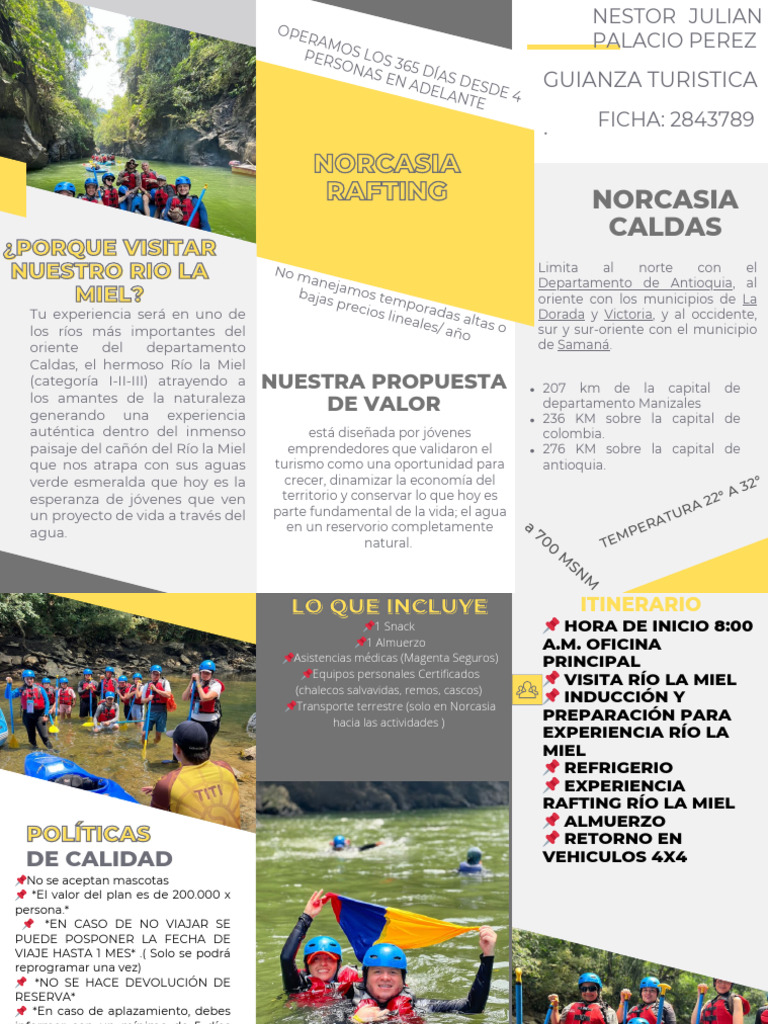 Folleto Sobre Destino Turistico - Nestor Palacio | PDF