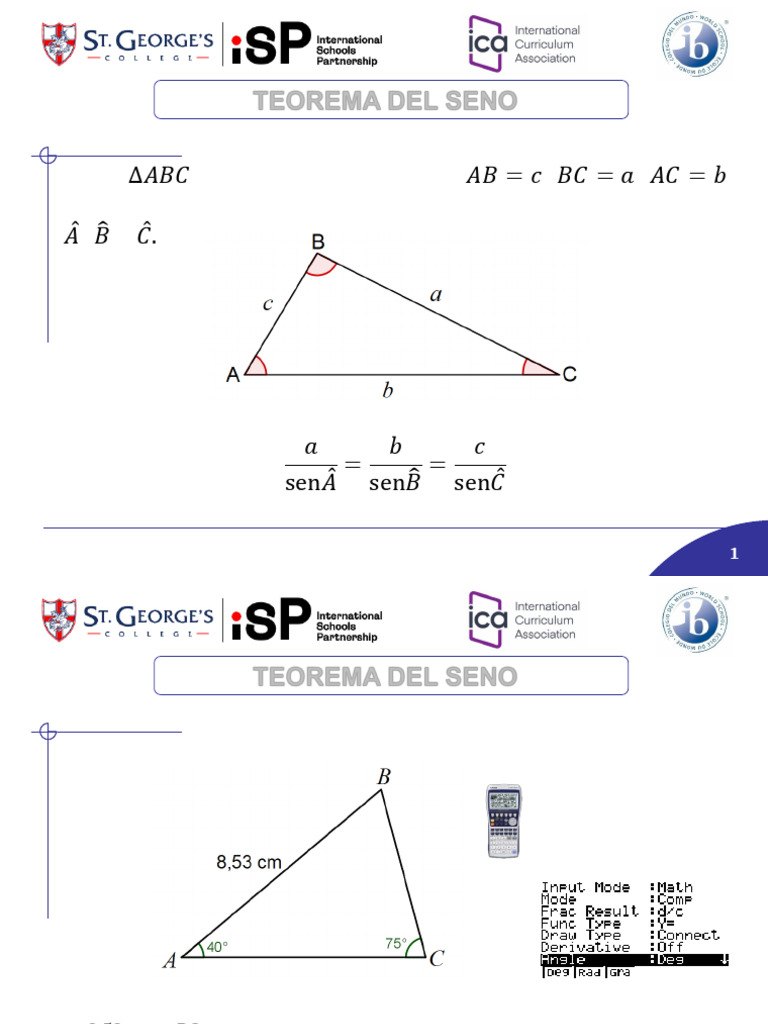 Teorema Del Seno y Del Coseno - G10 - 2024 - VF | PDF
