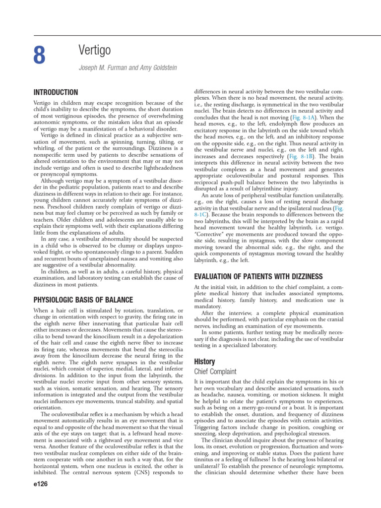 Chapter 8 Vertigo | PDF