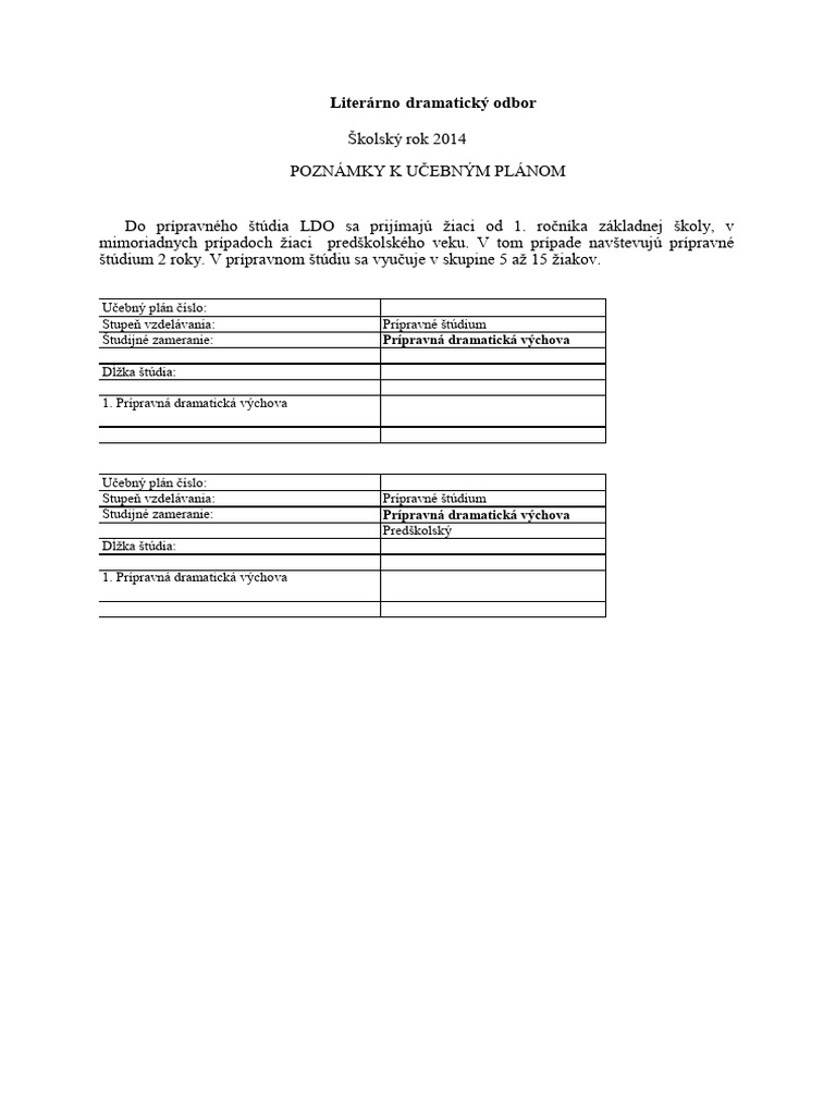 UP LDO PS 2014 - 15 - Dokument Programu Microsoft Word | PDF