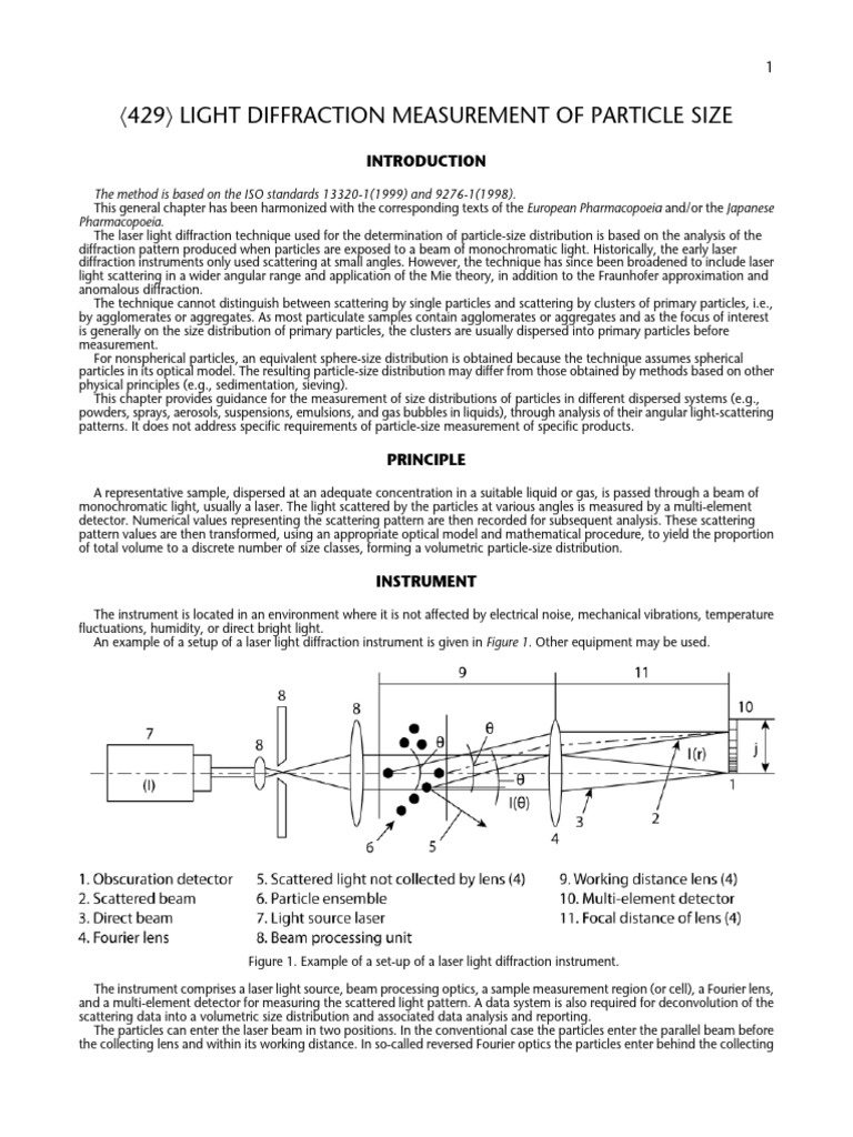 429 Light Diffraction Measurement of Particle Size | PDF | Particle Size Distribution | Science ...