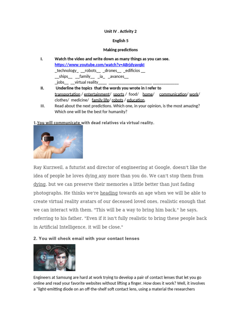 Unit 4. Lesson 2. P | PDF