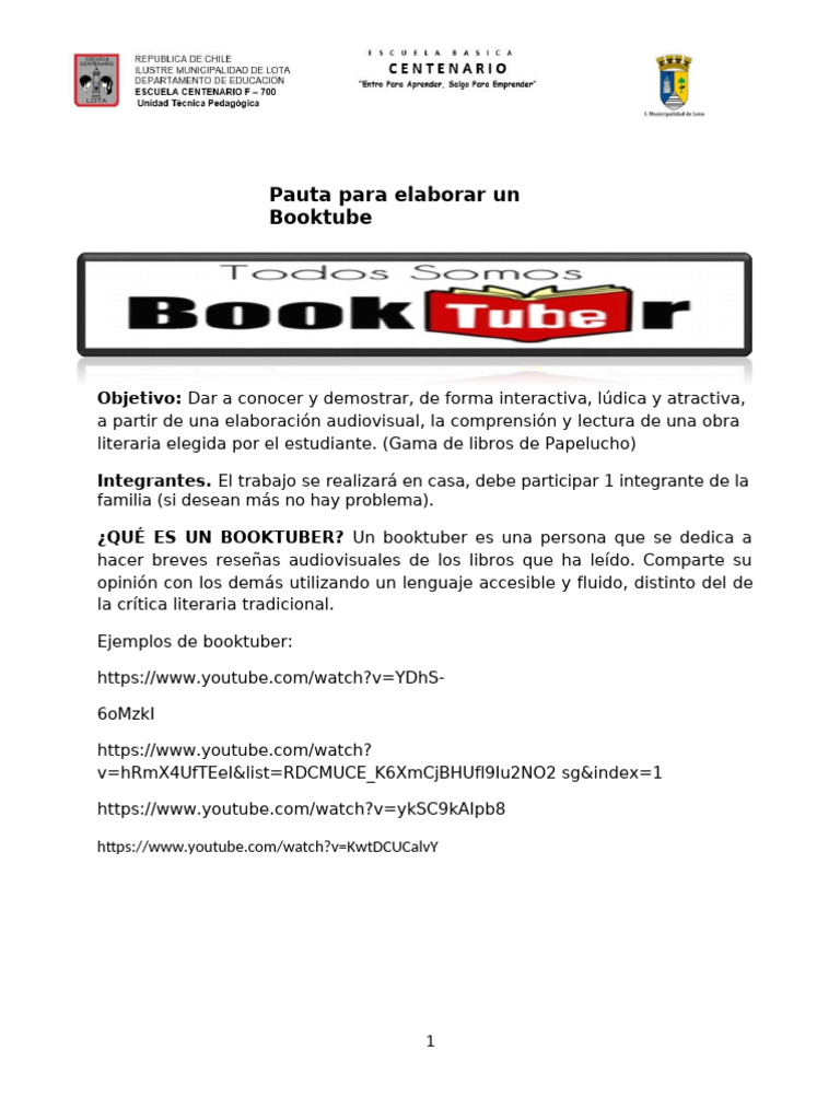Book Tuber Pauta Cotejo | PDF