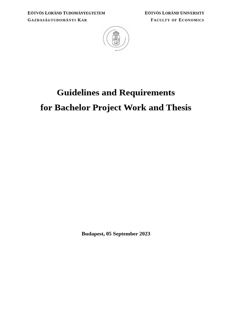 Guidelines and Requirements For Bachelor | PDF