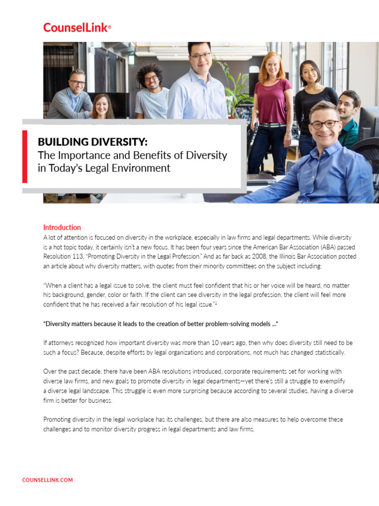 CounselLink Diversity White Paper PDF 1678064954 | PDF | Lexis Nexis ...
