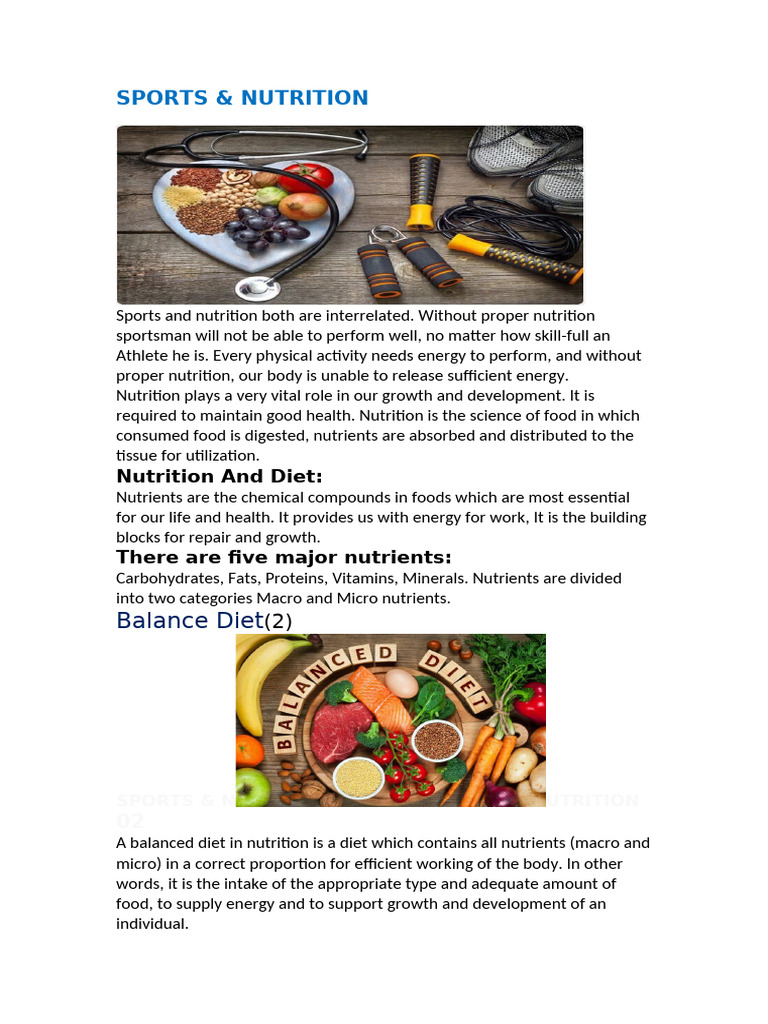 Sports and Nutrition | PDF