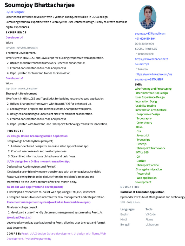 Soumo's CV Ui Design (Nov, 2023) - Compressed | PDF