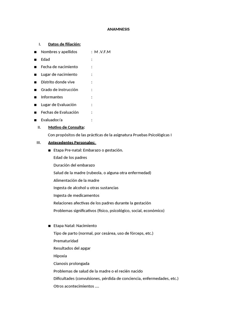 Anamnesis Ok - 1897554059 | PDF