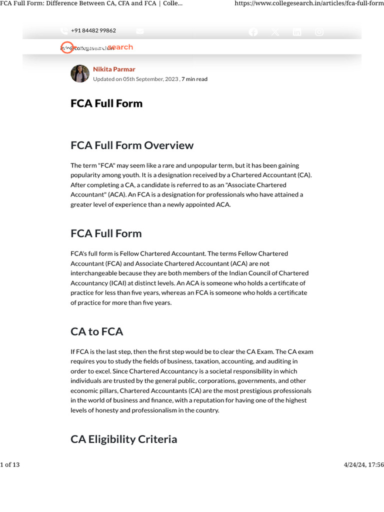 Ca Fca Cfa | PDF