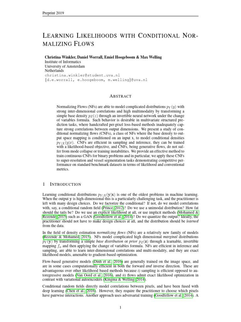 Learning Likelihoods With Conditional Normalizing Flows | PDF