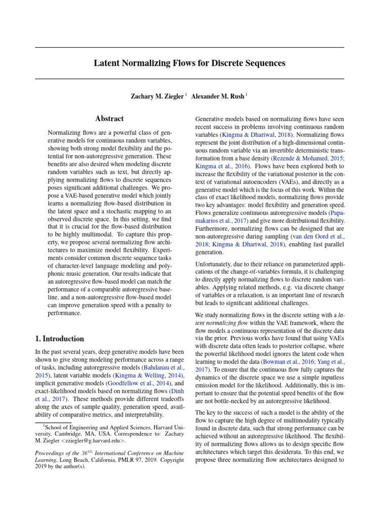Latent Normalizing Flows For Discrete Sequences | PDF