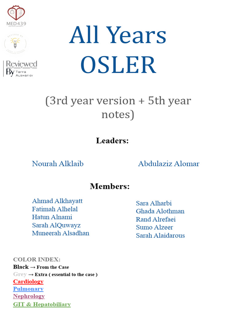 Osler 439 | PDF