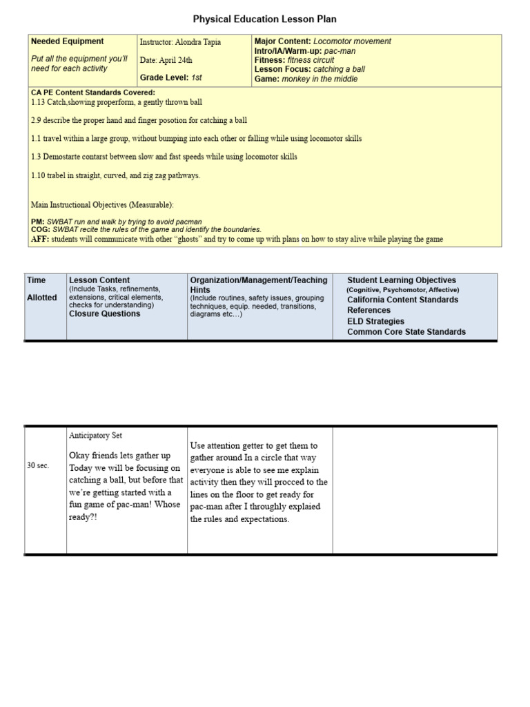 Peer Teaching Lesson Plan | PDF