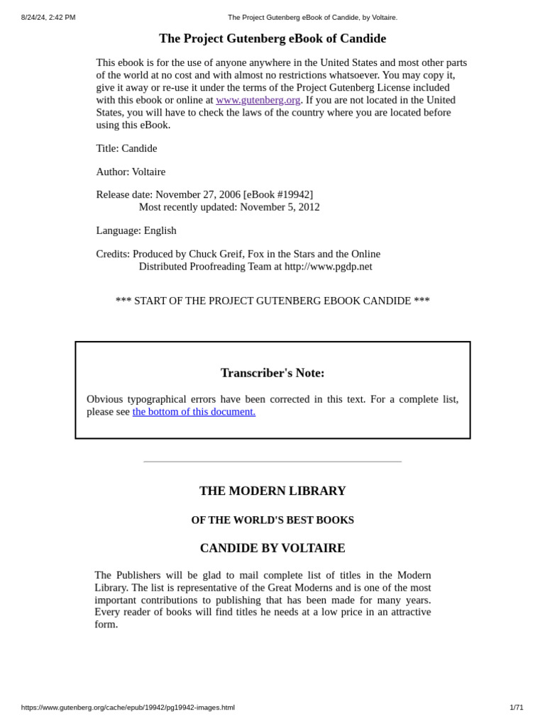 Candide, by Voltaire | PDF