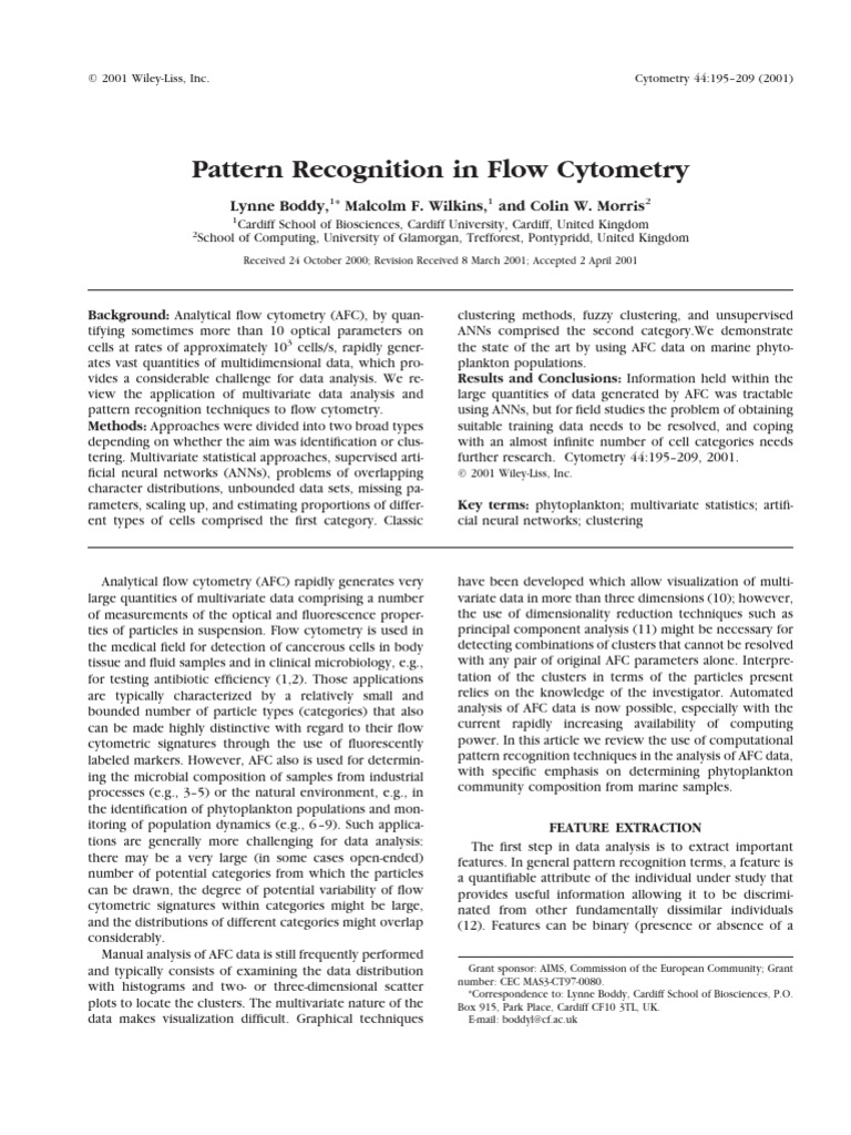 Pattern Recognition in Flow Cytometry | PDF