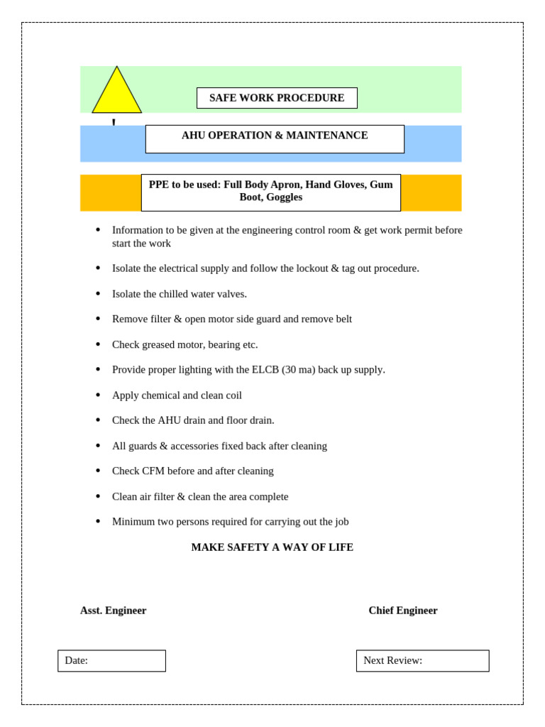 AHU Operation & Maintenance | PDF