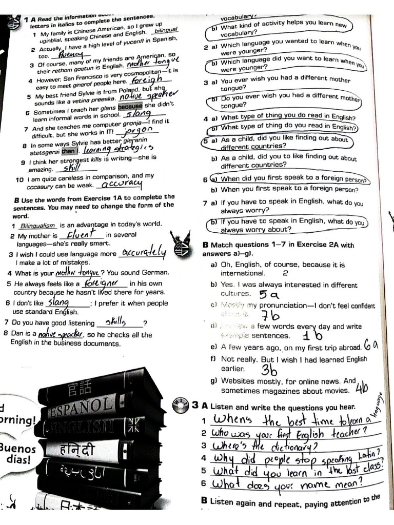 Workbook Unit 1. | PDF