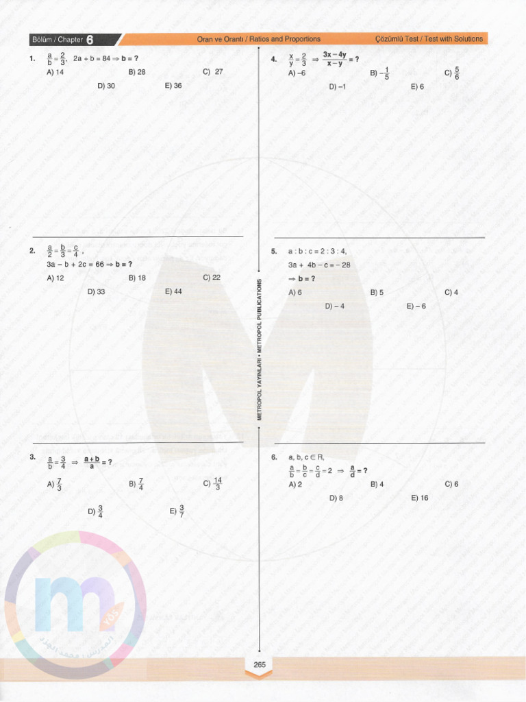 13_ch 6 math ratios and proportions exercises | PDF