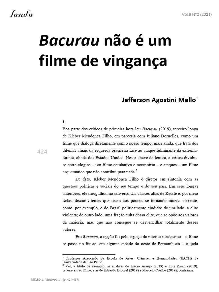 Bacurau Não É Um Filme de Vingança | PDF Bacurau Não É Um Filme de Vingança | PDF