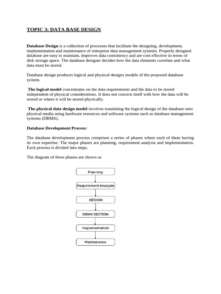 Topic 3 Database Design | PDF