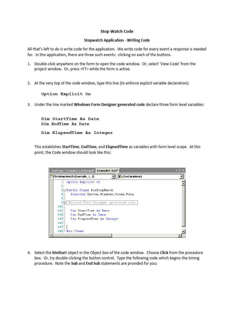 Lab 1 - Stop Watch Code | PDF