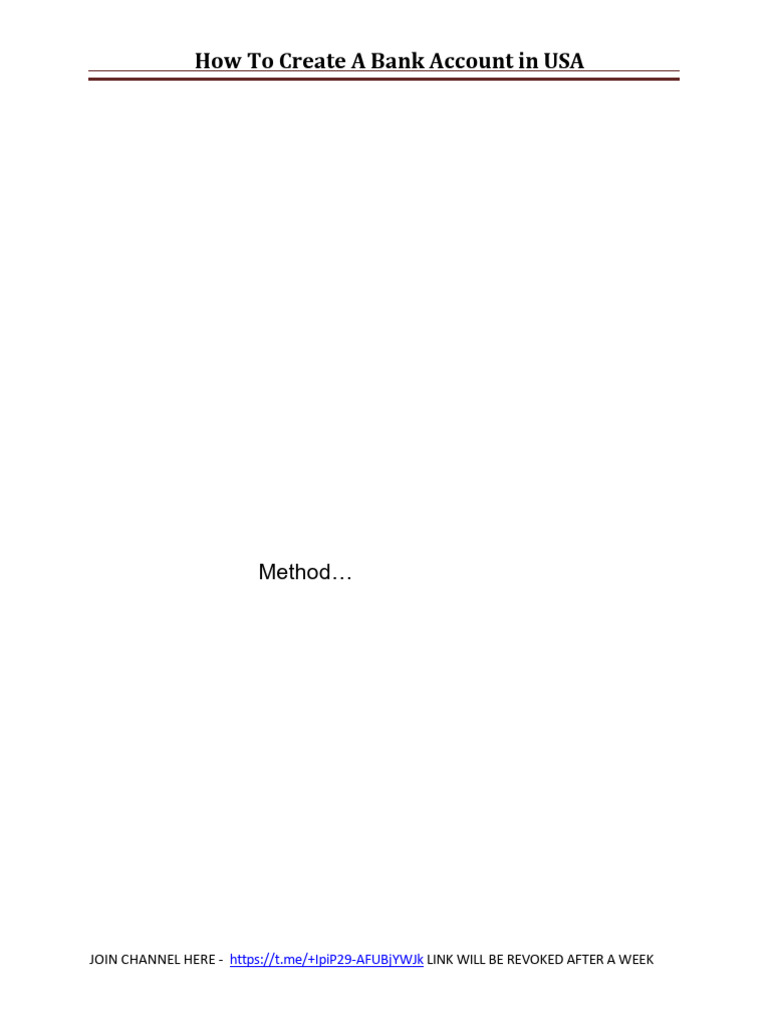 How To Create A Bank Account in USA1 | PDF