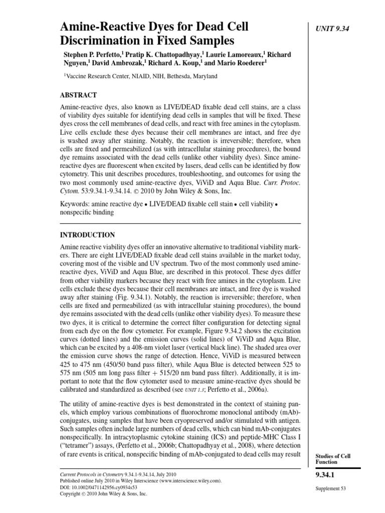 Amine Reactive Dye | PDF
